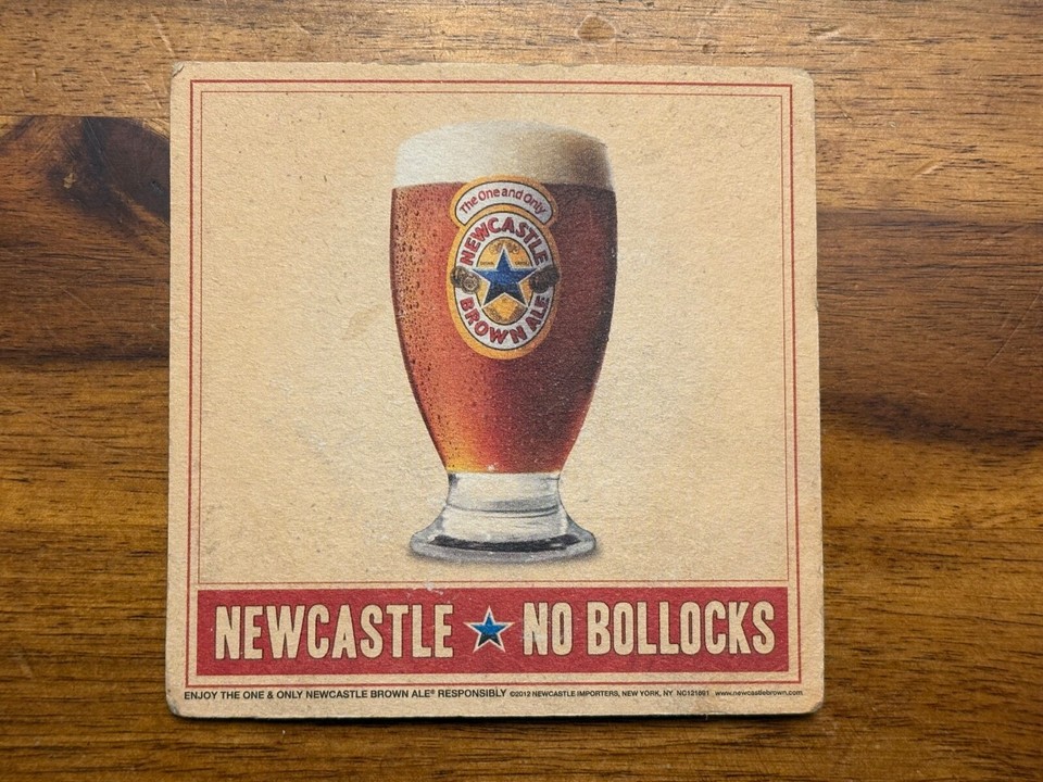 Newcastle Brown Ale Beer Cardboard Drink Coaster No Bollocks 2012 | eBay