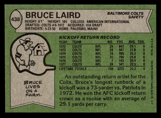 1978 Topps - #438 Bruce Laird for sale online | eBay