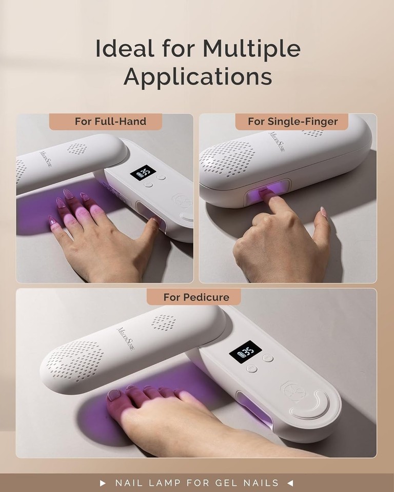 Compact Cordless UV Nail Lamp, P-PLUS20F with Innovative Rotatable ...