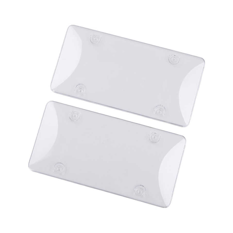 2 Clear License Plate Tag Frame Covers Bubble Shields Protector for Car ...