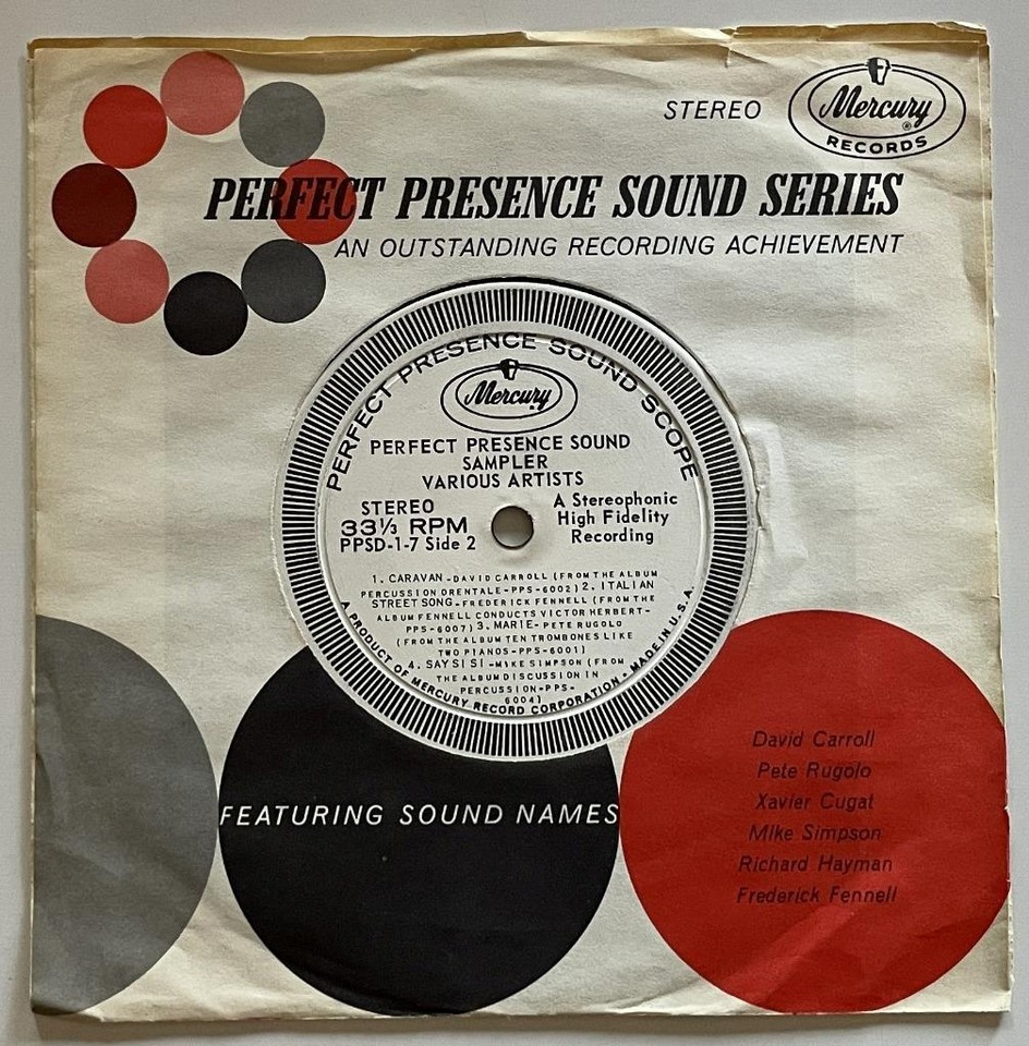 Perfect Presence Sound Sampler 7" EP 33 NM Mercury (1961) Jazz Latin ...