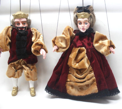 2 vintage Handmade Royal Czech rod marionettes King and Queen 8/19 ...