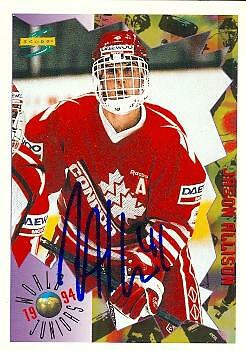 Jason Allison autographed Hockey Card (Team Canada) 1994 Score #206 | eBay