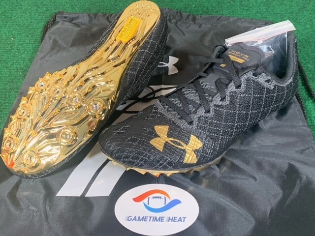 New Under Armour Sprint Pro 3 HOVR Track Field Spikes Shoes Black Gold ...