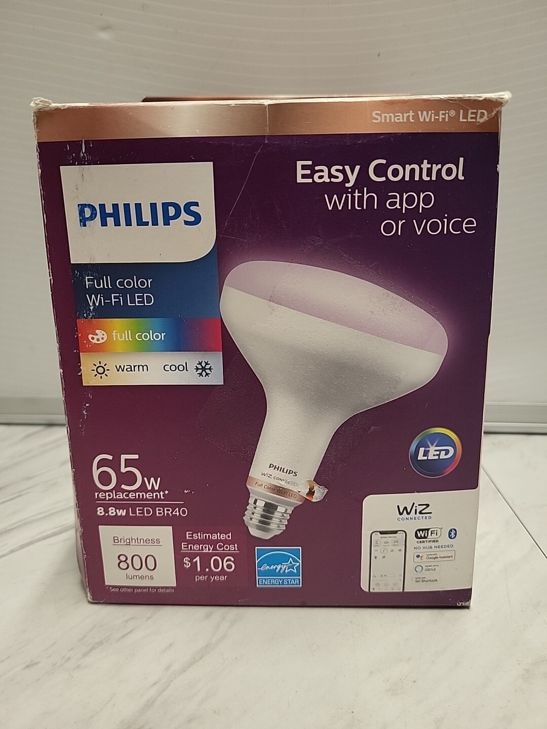 Philips Smart Wi-Fi LED Flood Light, Full Color 65W, BR40 | eBay
