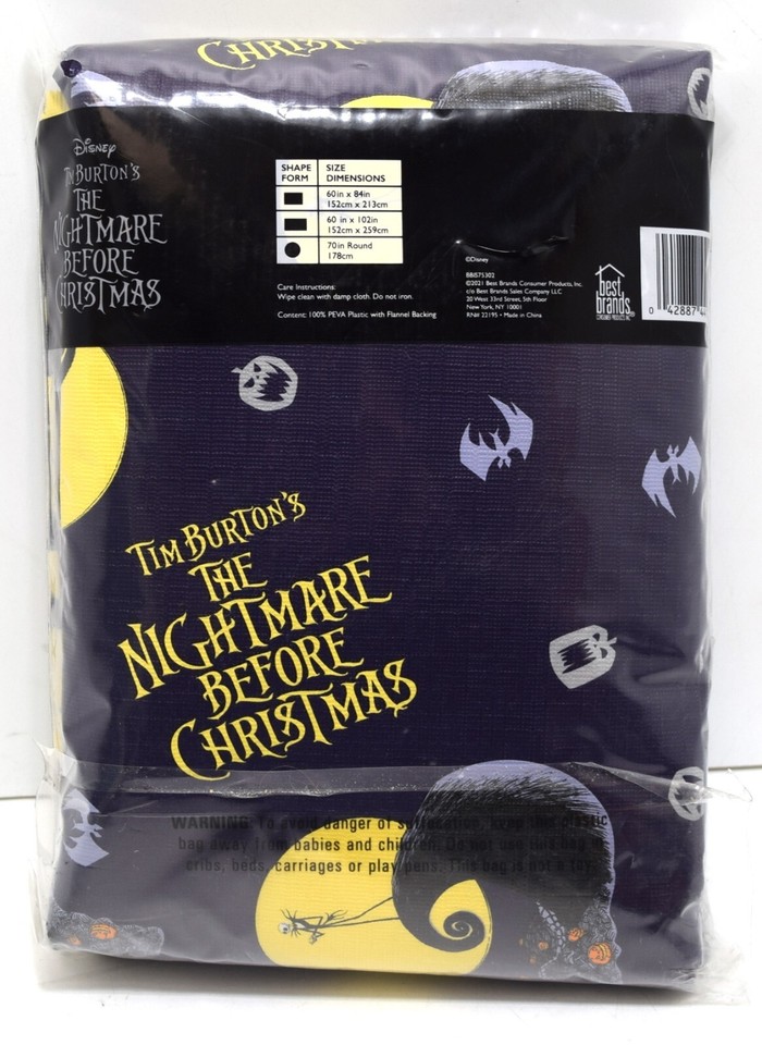 Nightmare Before Christmas Tablecloth ~ Halloween 60” x 102” Rectangle ...