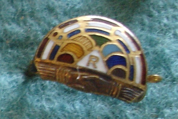 Rainbow Girls 1/20 12K Gold Eastern Star Pin Masonic Shaking Hands B F ...