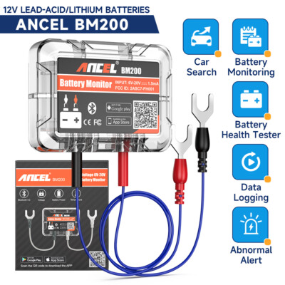 Car Battery Monitor Bluetooth 12V Automotive Battery Tester for iPhone ...