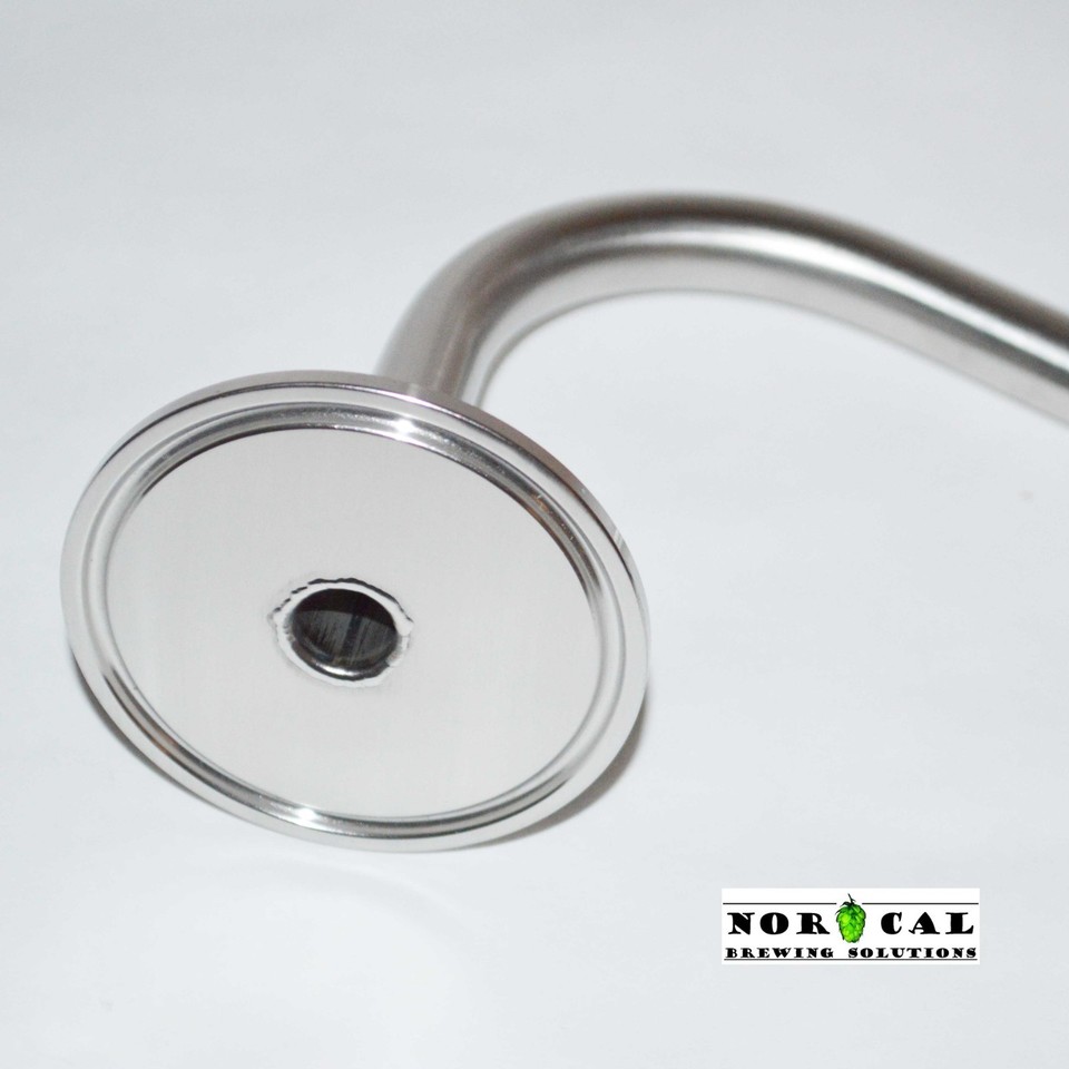 Jaybird Stainless Steel 2" Tri Clover RACKING CANE 34" Long Beer Wine ...