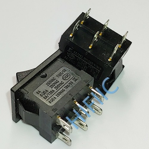 LECI RS601 Power On Off Rocker Switch 6 Pin 2 Position 10A 125VAC 6A ...