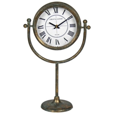 45cm Clock Large Table NewYork Mantle Gold Antique Clock Shelf Sitter ...