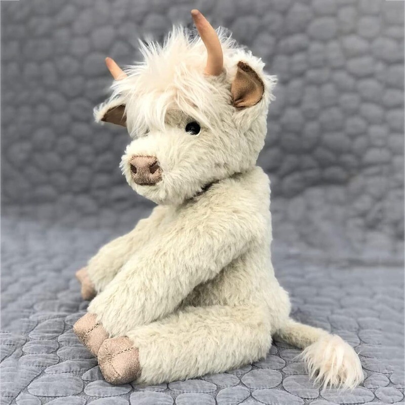 Cuddly Highland Cow Accompany Plush Realistic Scottish Highland Cow ...