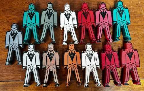 13 Vintage Bill Ding Plastic Stackable Men, Assorted Colors | eBay