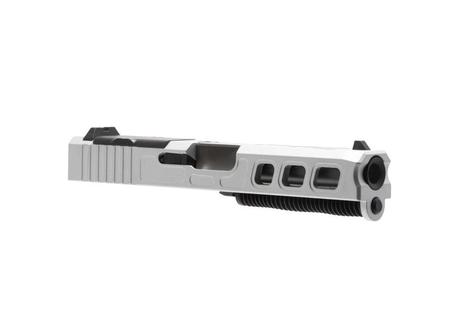 Glock 19 Slide Gen1-3 G19 Complete Upper RMR cut Ported Silver Cerakote ...