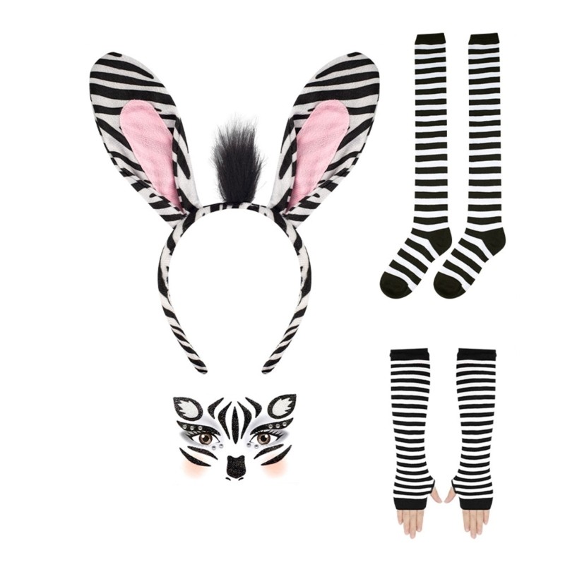 Animal Role Playing Costume with Animal Headband Tail Face Sticker ...