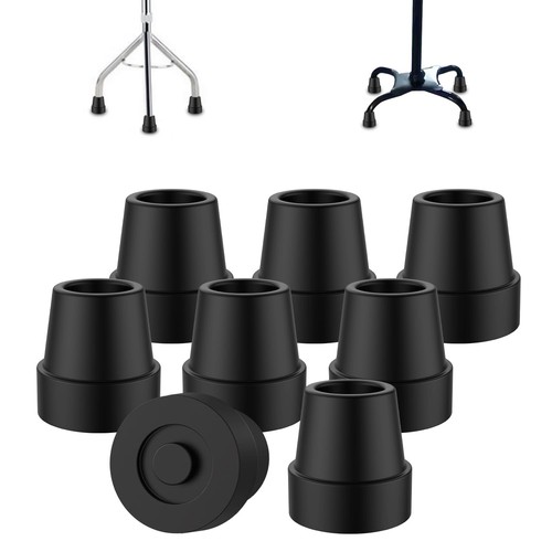 Quad Cane Tip (8 Pack), Non-Slip Durable Rubber Cane Tip 5/8 Inch ...