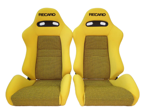 PAIR OF USED JDM RECARO SR4 TOMCAT YELLOW BUCKET SPORT RACING SEATS | eBay