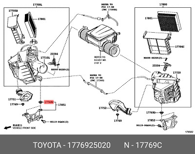 Genuine OE support, air cleaner, no.1, 1776925020 for TOYOTA 17769 ...