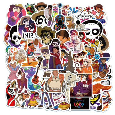 50pcs Coco Movie Vinyl Decal Waterproof Stickers Laptop Skateboard ...