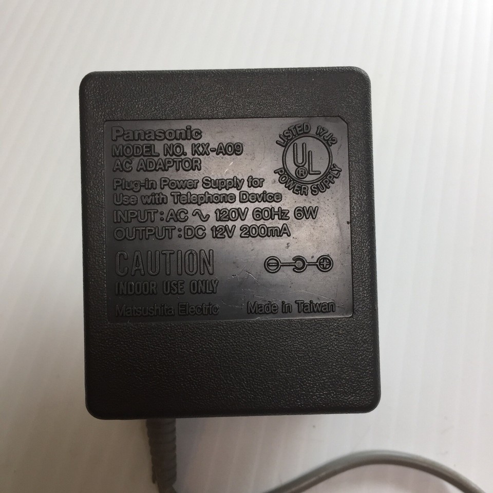 Panasonic KX-A09 AC Adaptor Plug-In Power Supply Input 120V Output 12VDC | eBay