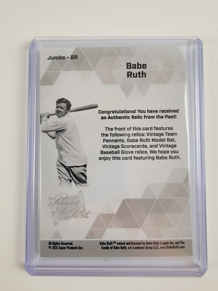 2021 pieces of the past Babe Ruth Jumbo relic | eBay