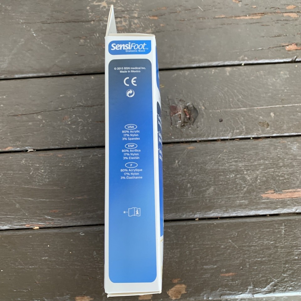 SensiFoot Diabetic Sock Comfort and Protection Medium White Knee Style ...