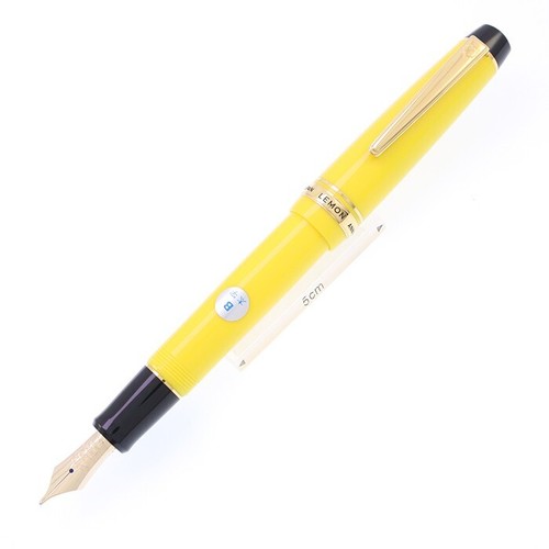 MARUZEN Fountain Pen 130th Limited LEMON Yellow Resin Nib B 14K | eBay UK