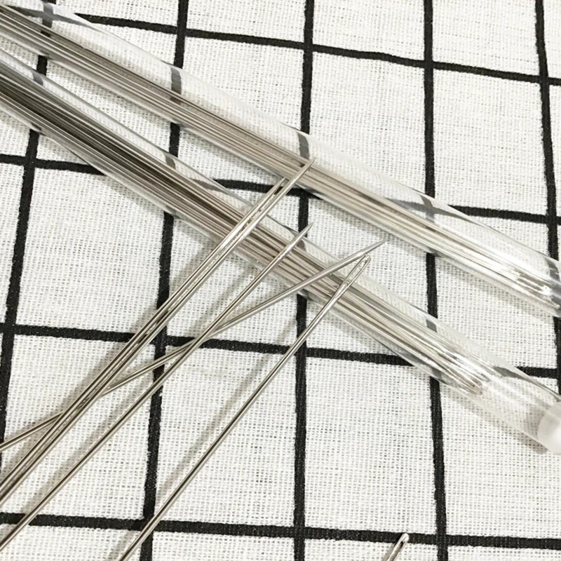 Metal Big Eye Needles 20Pcs with Storage Bottle Kit Long Sewing Needles ...