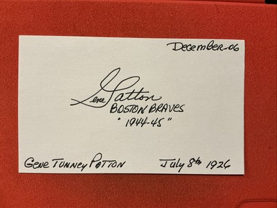 Gene Patton 🔥🔥MLB Debut 1944 Boston Braves 🔥🔥Autograph🔥🔥 | eBay