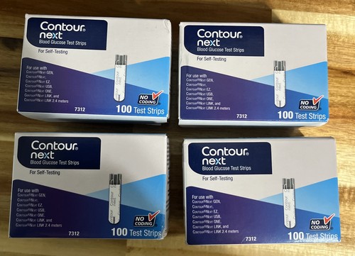Contour Next Glucose Blood Test Strips - 400 Strips (4) Boxes Of 100 ...