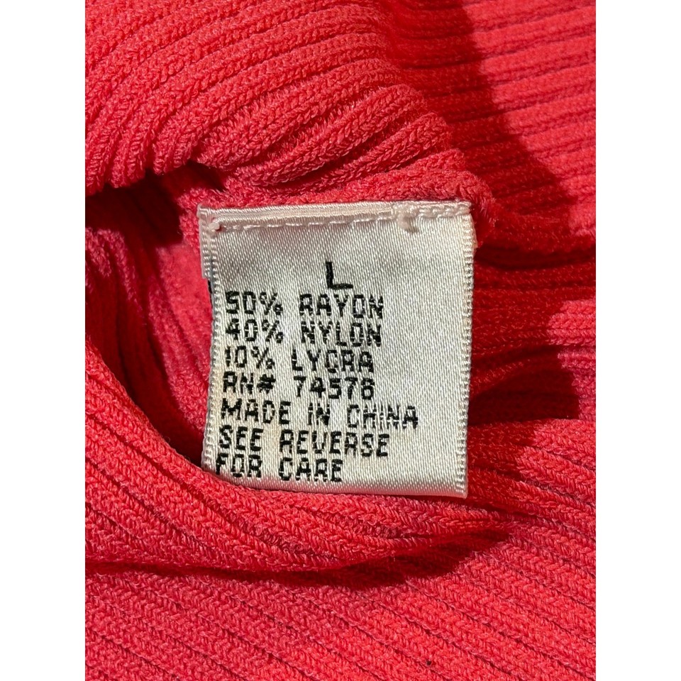Cache Coral Pink Ribbed Off Shoulder Rhinestone Zip Knit Top Large | eBay