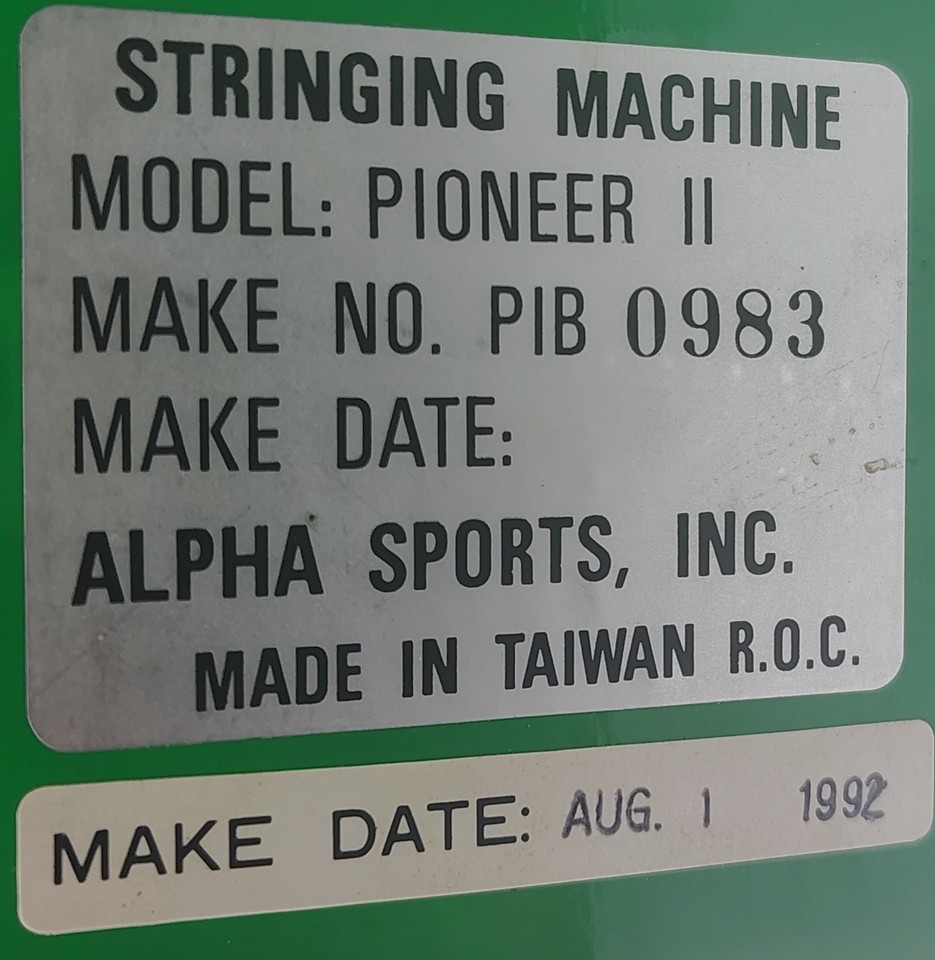 ALPHA PIONEER II TENNIS AND BADMINTON RACKET STRINGING MACHINE ...