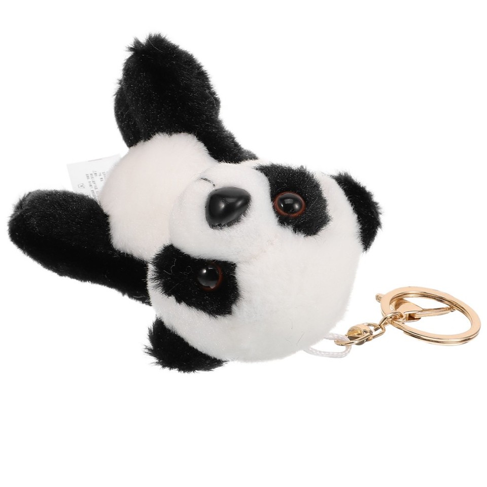 Zinc Alloy Keychain Cute Panda Keychains Plush Stuffed Animal Soft ...