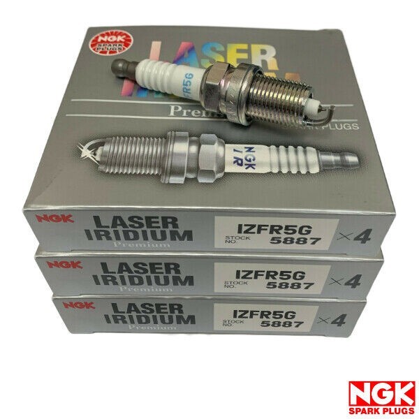 Genuine Set of 12 NGK Laser Iridium Spark Plug IZFR5G / 5887 | eBay