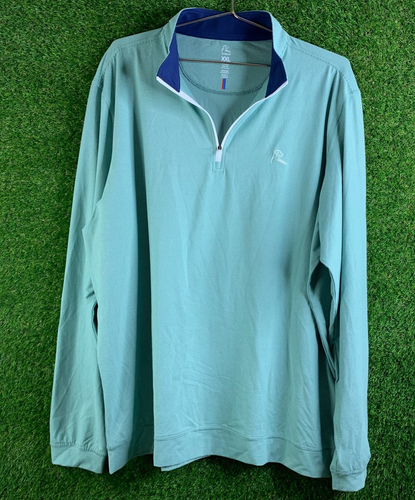 Rhoback Pullover Men XXL Green Golf Performance Quarter Zip Athletic ...