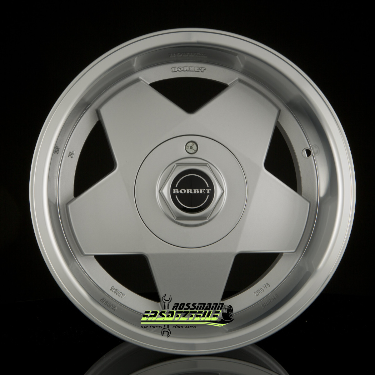 4x Borbet A silver rim polished 7x15 ET35 - LK4/108 ML57.1 Felgen ...