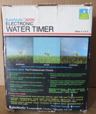 Rain Matic 3000 Electronic Water Timer NOS USA Made | eBay