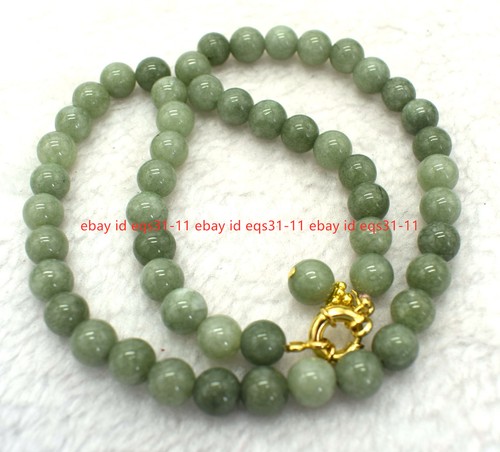 6/8/10/12mm Natural A Green Jade Gems Round Beads Necklace Bracelet ...