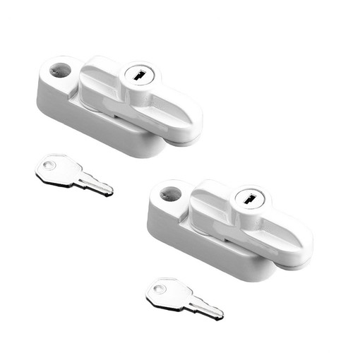 2 PCS Window Lock Set Door And Window Safety Latch Aluminum Alloy White ...