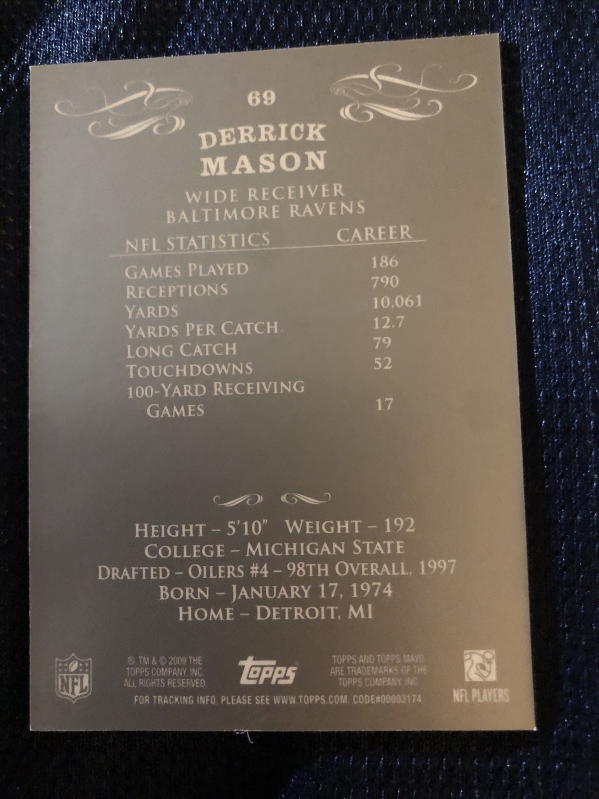 2009 Topps Mayo - Silver #69 Derrick Mason | eBay