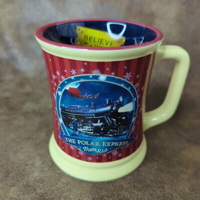 The Polar Express Believe Gold Ticket Train Ride 16oz Ceramic Mug Hot ...