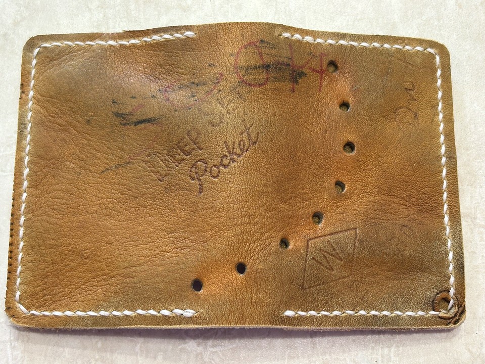 Vintage Leather Baseball Glove Wallet Handmade One Of A Kind. LOOK! | eBay