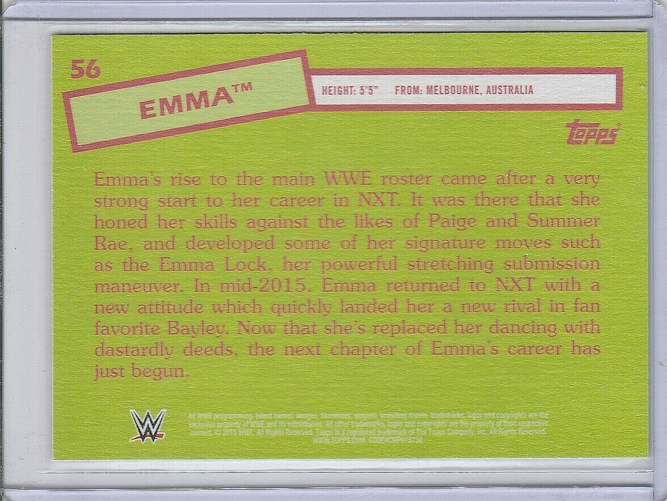 2015 Topps Heritage WWE Divas #56 Emma | eBay