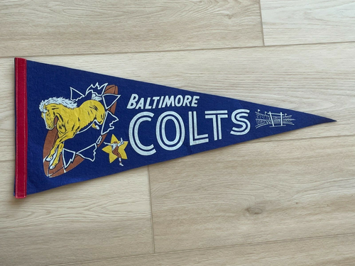 Spectacular Vintage 1950's Baltimore Colts NFL Pennant w/ Goalpost ...