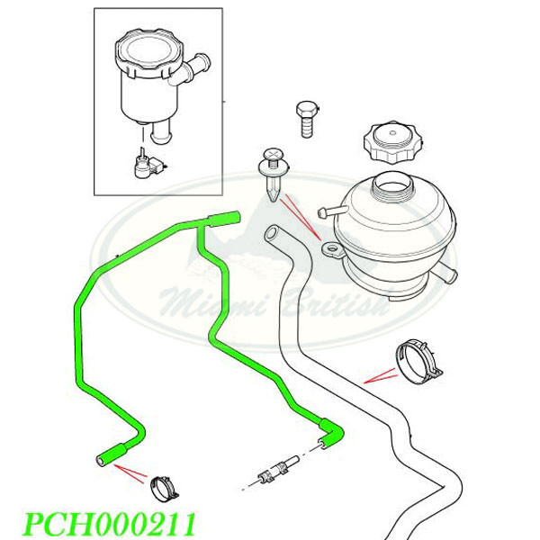 LAND ROVER EXPANSION TANK BLEED HOSE FREELANDER PCH000211 ALLMAKES4x4 ...