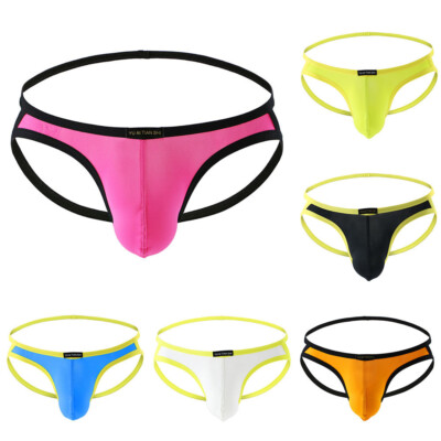 Mens Panties Jock Strap Underwear Ice Silk Jockstrap Briefs Underpants ...