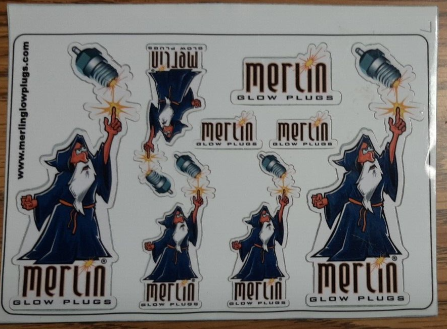 Merlin glo plugs self adhesive sticker set | eBay