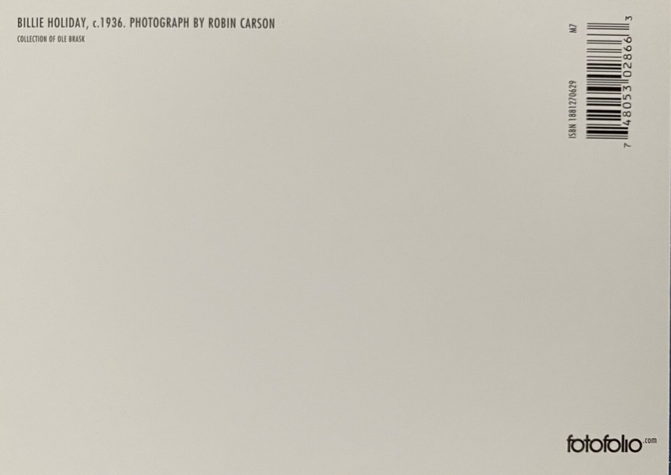 BILLIE HOLIDAY 1936 Postcard BLUES SINGER, ROBIN CARSON Photo | eBay