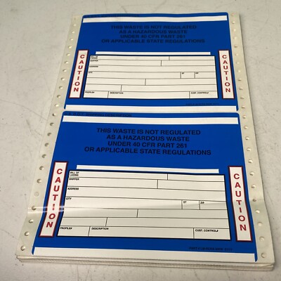 Blue Not Regulated Labels Stickers Labelmaster P/N LM-RCRA 500W (160 Ct ...