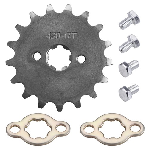 420 17T 17mm Motorcycle Front Engine Sprocket with Retainer Plate Sets ...